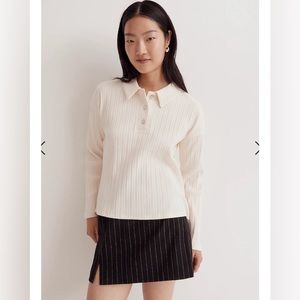 Madewell | Tops | Nwt Madewell Variegated Rib Boxy Polo Shirt | Poshmark